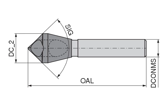 Deburring countersink 90°, factory standard-A | CERATIZIT | WNT | KOMET