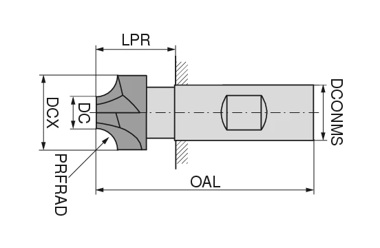 Quarter-round profile milling cutter HSS-E Co 5, concave | CERATIZIT