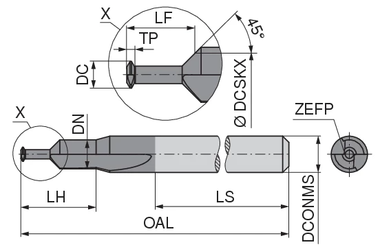 MonoThread – Shank thread milling cutter with shank-end countersink ...