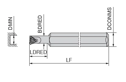 Right Hand Internal Thread Holder – Mini size 08 | CERATIZIT