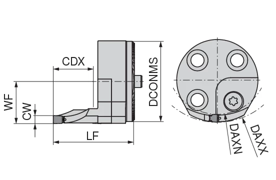 MaxiChange-GX – GX-DC 24 axial exchangeable grooving head | CERATIZIT