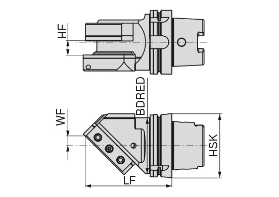 HSK-T square shank holder 45° with DirectCooling | CERATIZIT | WNT | KOMET
