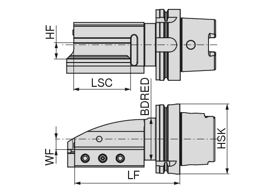 HSK-T square shank holder 0° with DirectCooling | CERATIZIT | WNT | KOMET